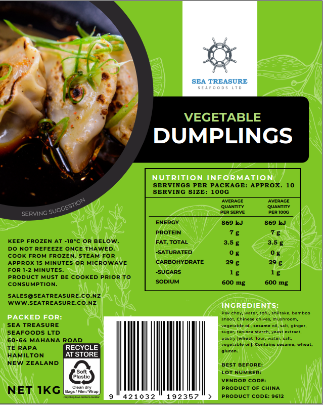 Frozen Vegetable Dumplings 1 Kg – Farmers Box